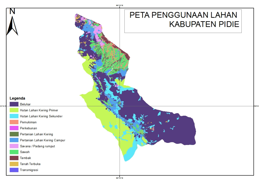 Peta Kecuraman Lereng Kabupaten Pidie dan Peta Penggunaan Lahan ...